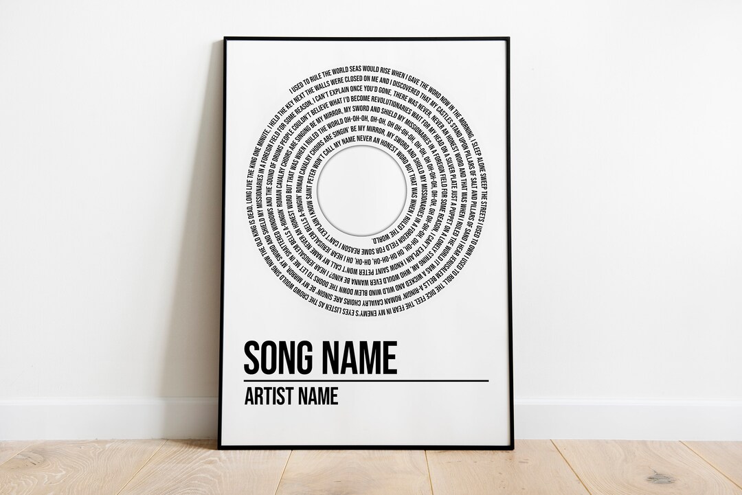 Custom Song Poster, Custom Music Poster Print, Personalized Song Wall ...