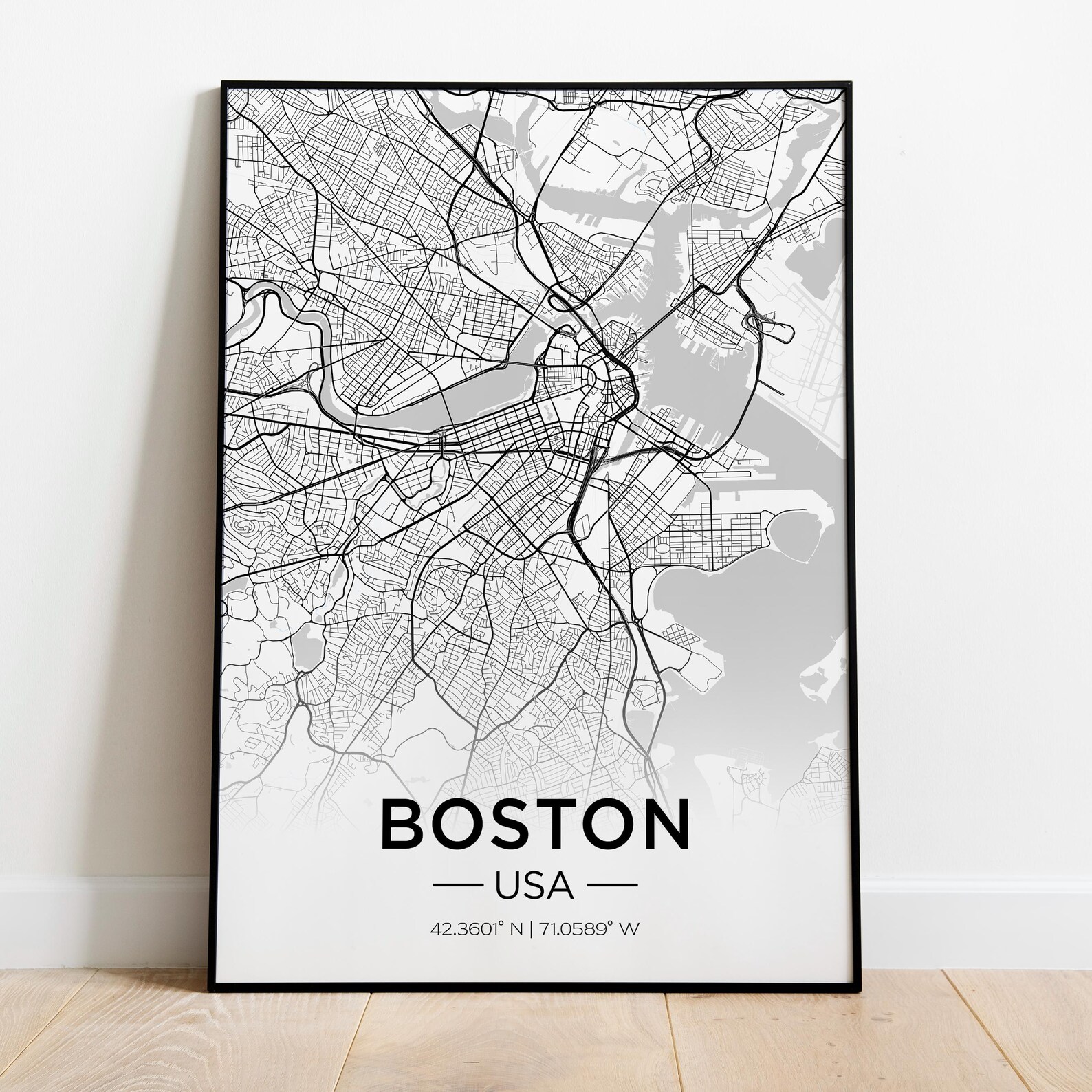 Boston City Map Poster: Vintage Travel Print - Etsy