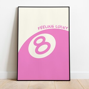 8 Ball Lucky 3 Posters Pack, Trendy 8 Retro Print Pink Apartment Decor ...