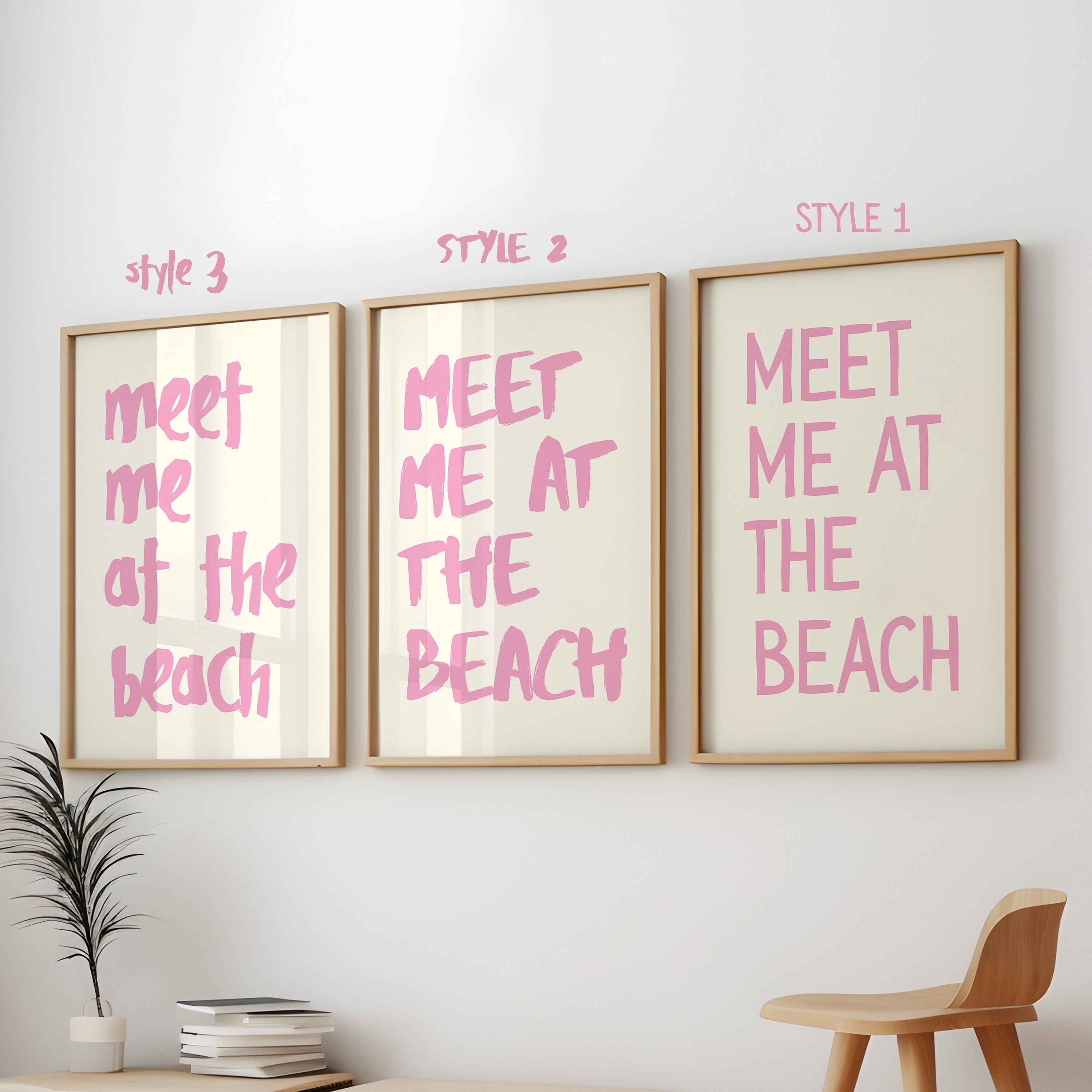 Meet Me at the Beach Poster, Summer Beach Coastal Art Typography Poster ...