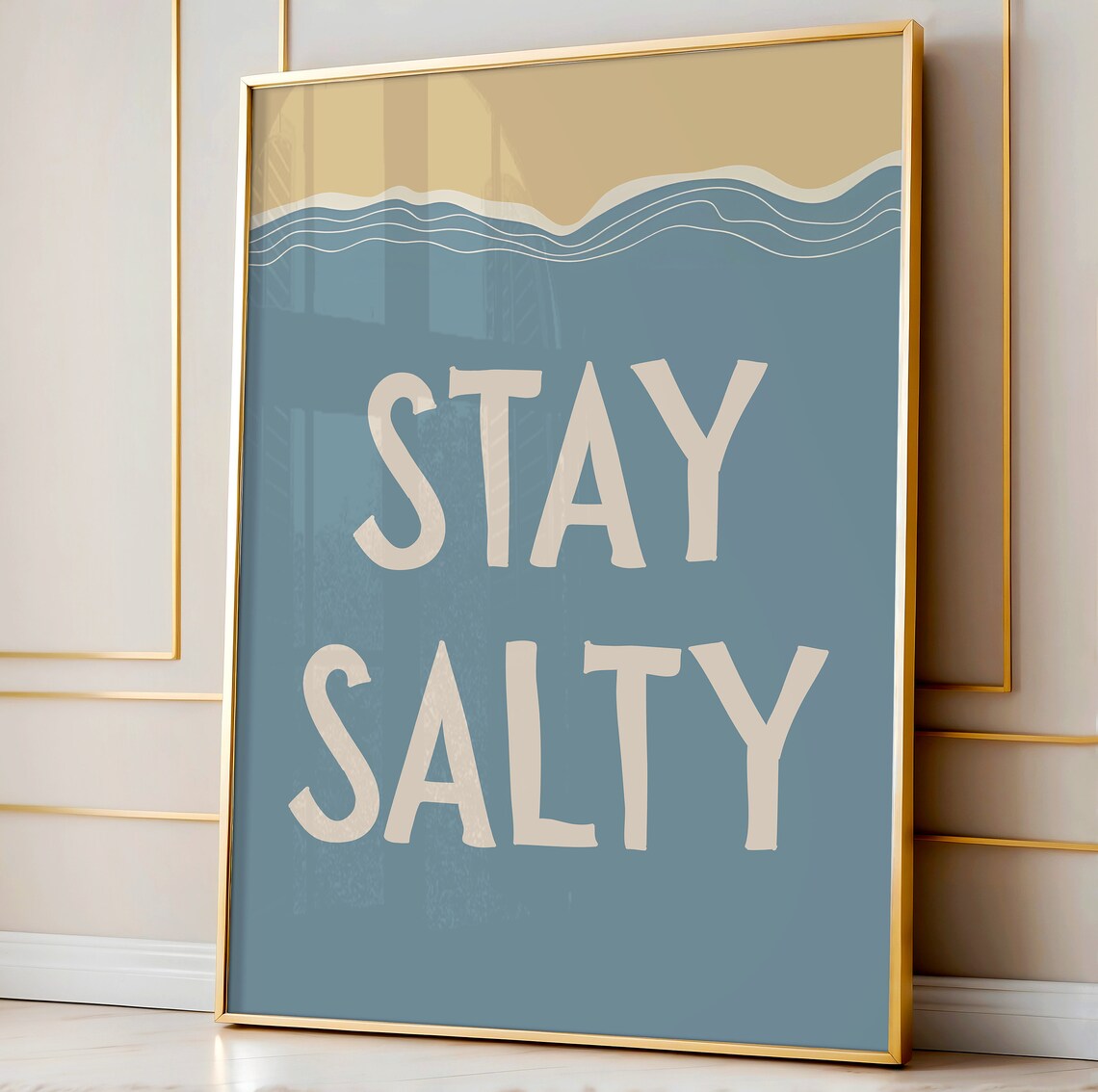 Stay Salty Poster, Summer Beach Coastal Art Typography Poster Beach ...
