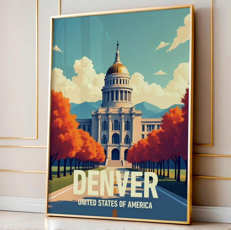 Denver City Map Print | Colorado Wall Art, Typography Poster, Denver ...