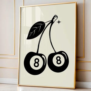 8 Ball Lucky Print Set: Retro Black Decor (digital Download) - Etsy