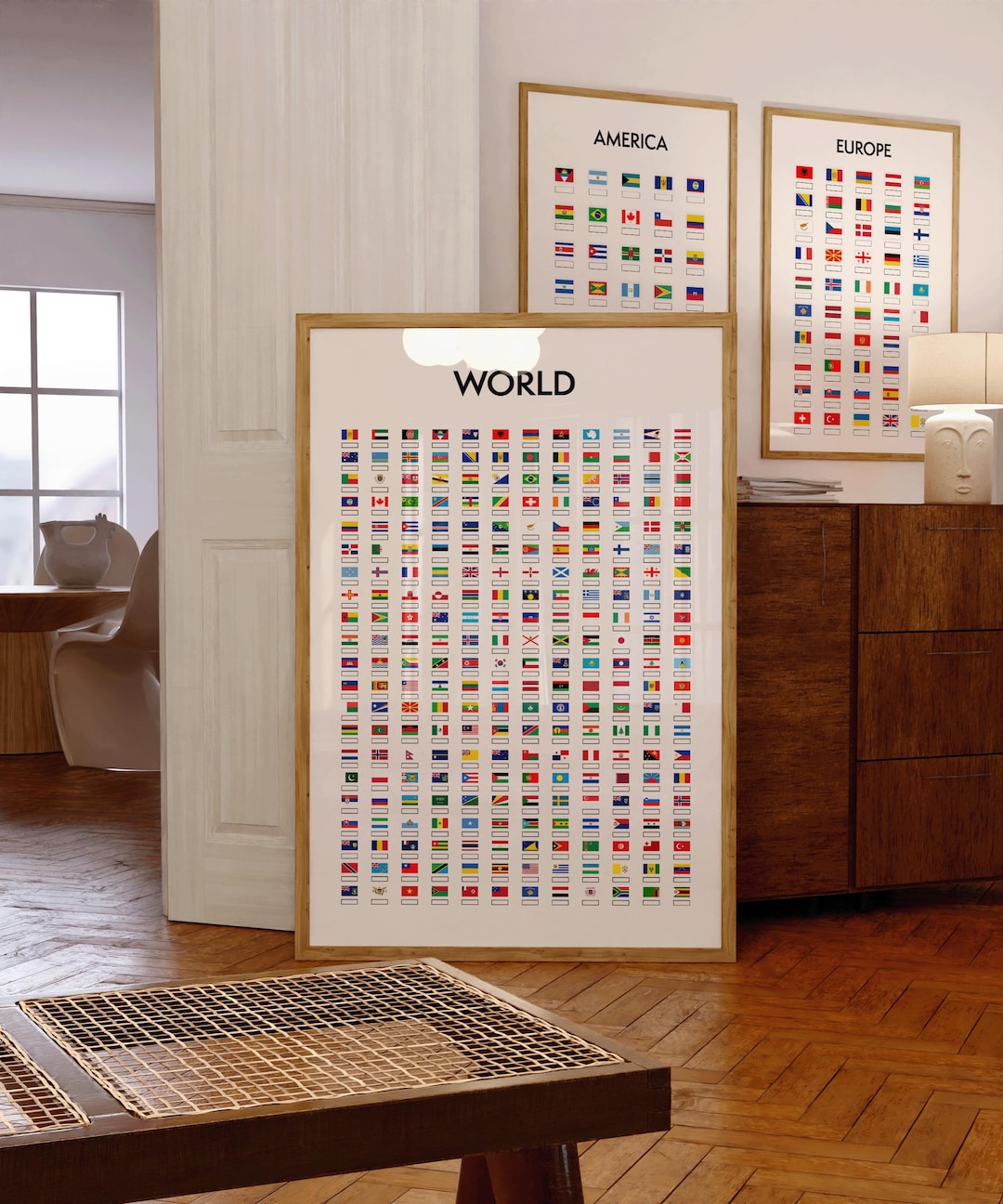 Travel Tracker Poster, World Flags Wall Art, Countries Visited Map ...