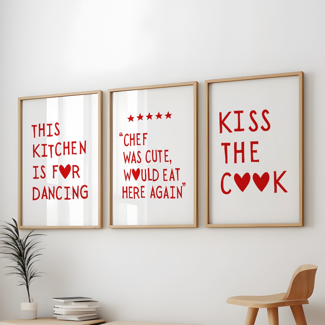 Kitchen Decor Wall Arts 3 Pack, Kitchen Wall Decor Prints, Funny ...