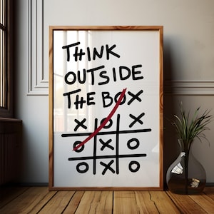 Think Outside the Box Poster, Minimalist Office Decor - Etsy
