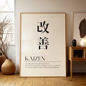 Kaizen Japanese Quote Poster: Minimalist Wall Art Print - Etsy