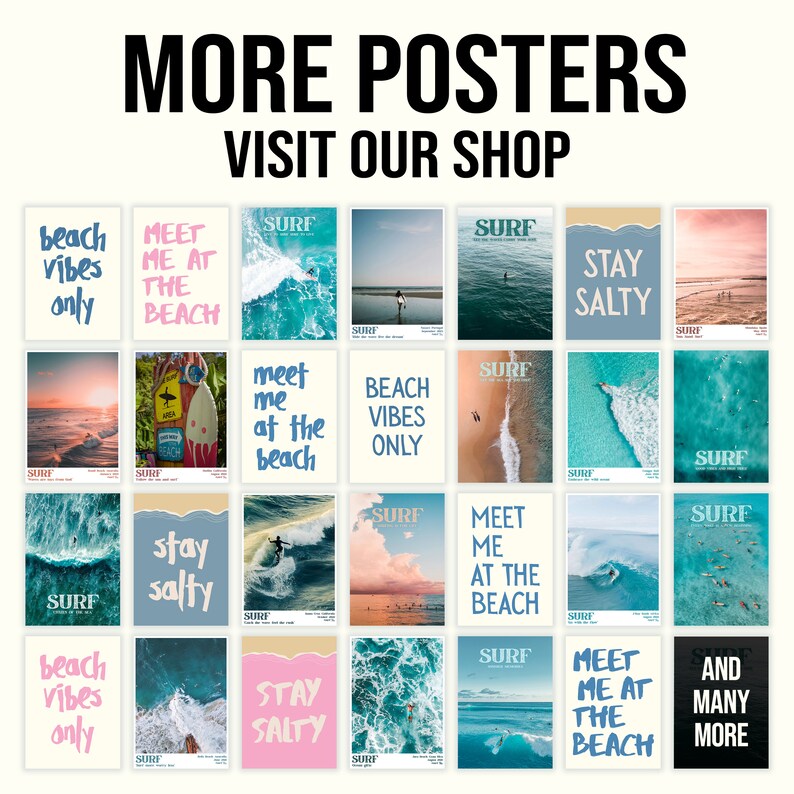 Coastal Life Beach Surf 3 Posters, Coastal House Decir Wall Art, Beachy Summer Poster, Set of 3 ...