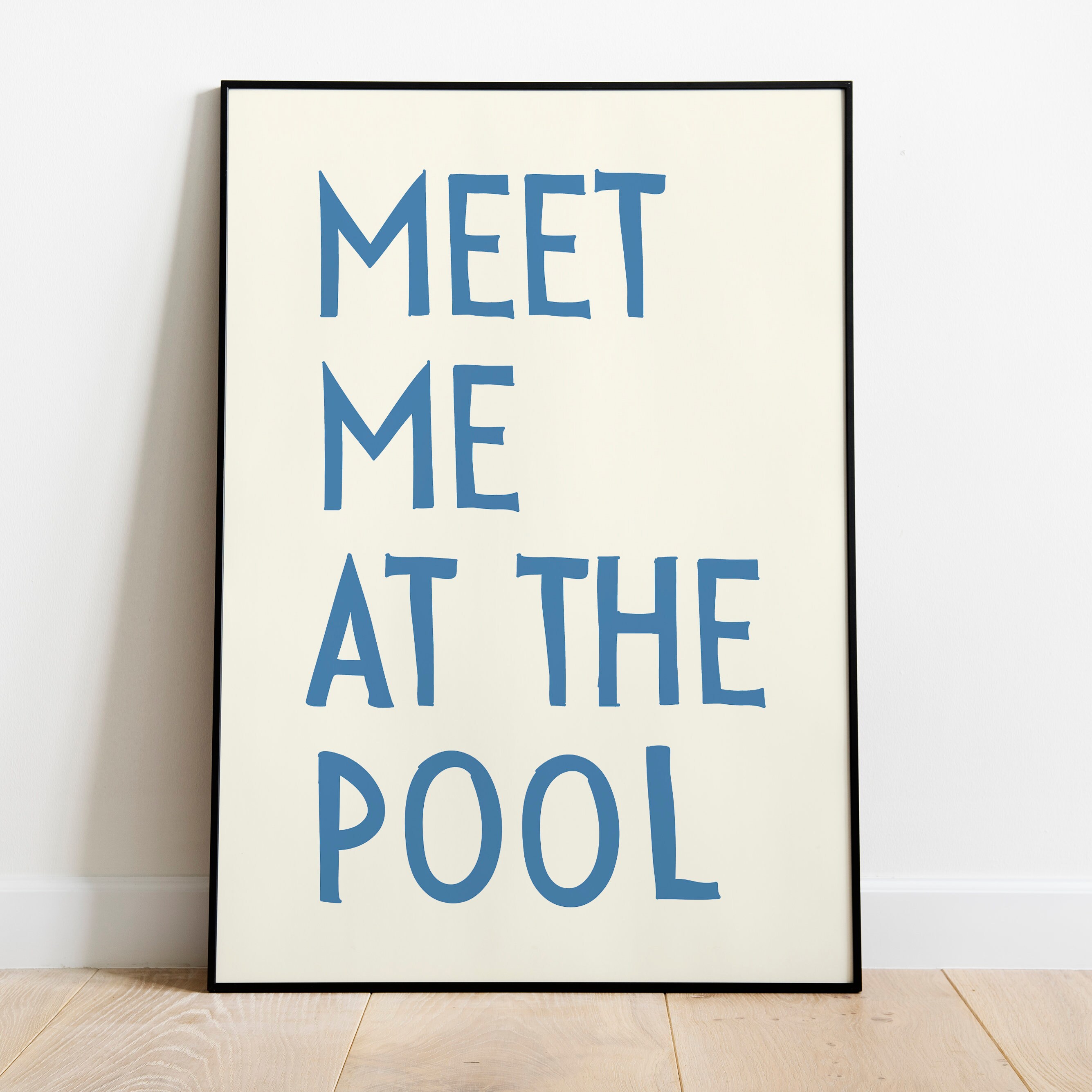 Meet Me at the Pool Poster, Vintage Coastal Typography Art - Etsy