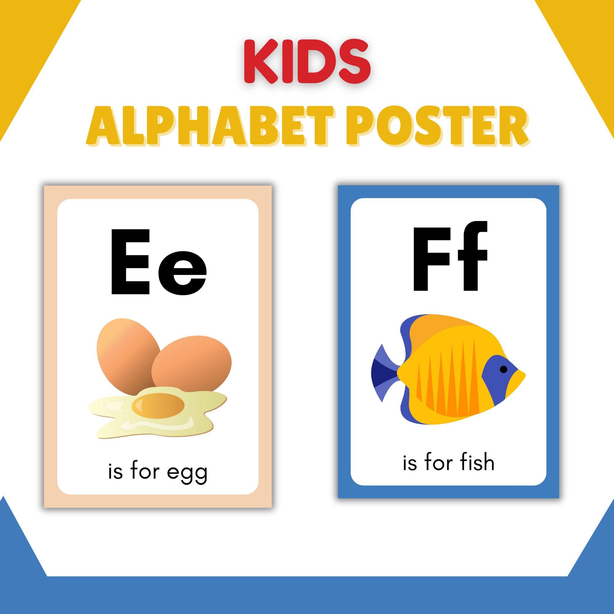 Vibrant Kids Alphabet Poster | Educational Wall Art for Children | ABC ...