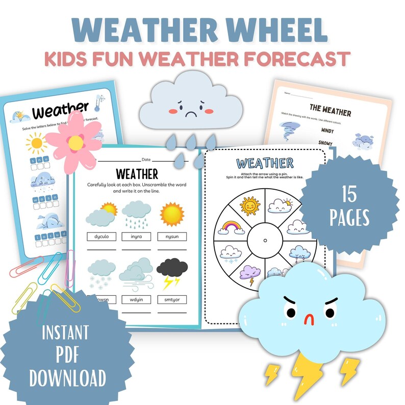 Weather Wheel Kids Fun Weather Forecast | Educational Interactive ...