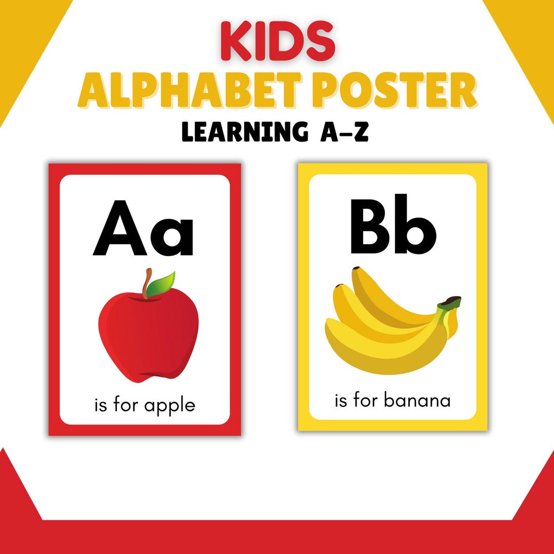 Vibrant Kids Alphabet Poster | Educational Wall Art for Children | ABC ...