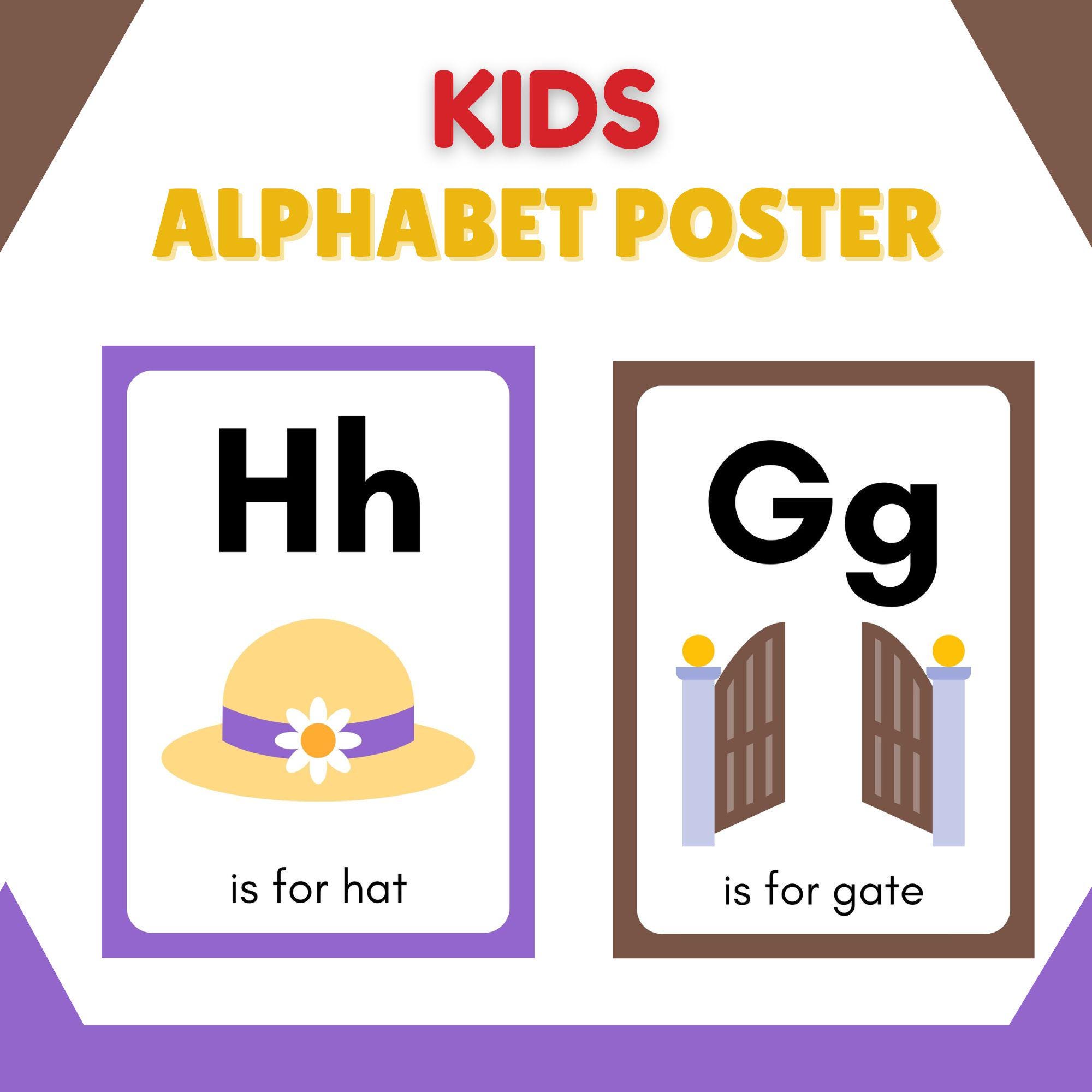 Vibrant Kids Alphabet Poster | Educational Wall Art for Children | ABC ...