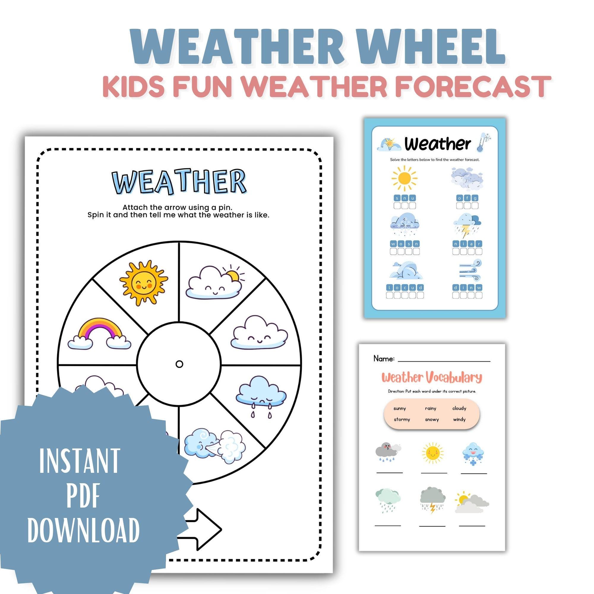 Weather Wheel Kids Fun Weather Forecast | Educational Interactive ...