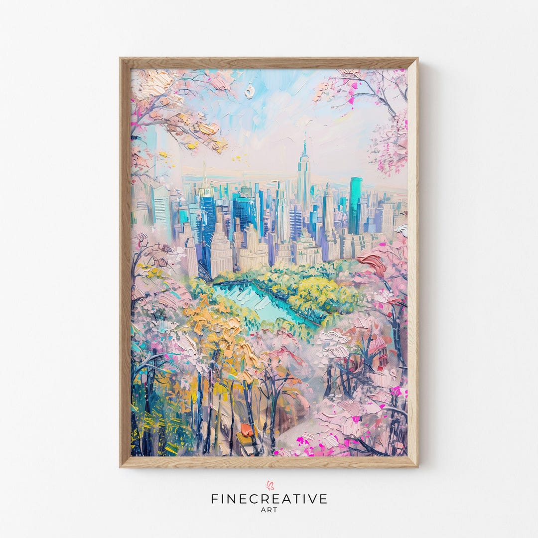 Colorful City Wall Art Printable, New York Skyline Poster, NYC Urban ...
