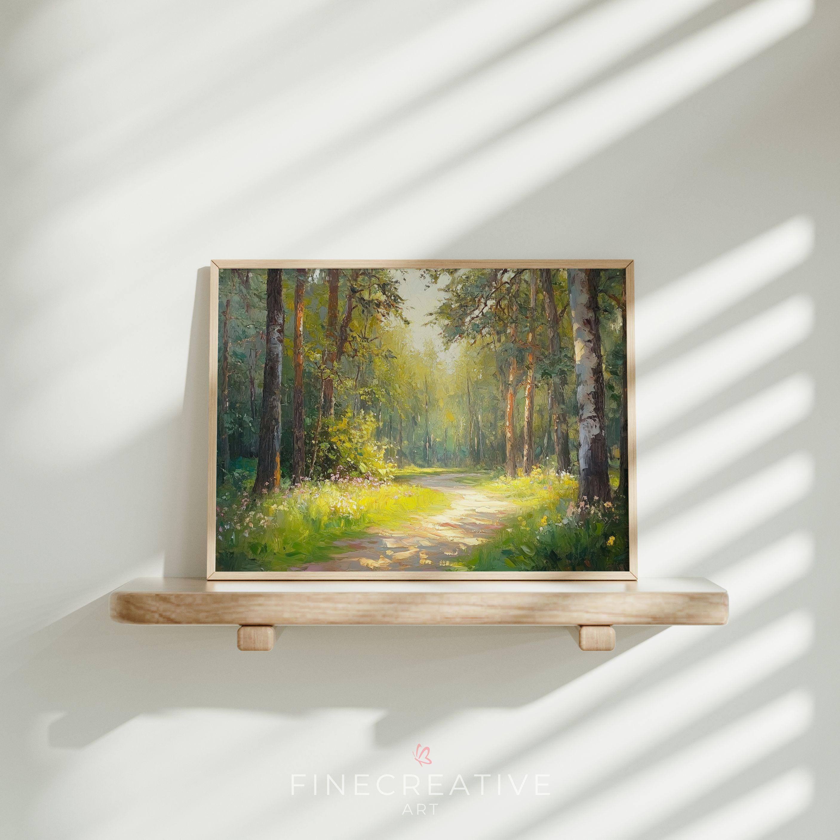 Forest Path Wall Art, Printable Spring Landscape, Nature Decor With ...