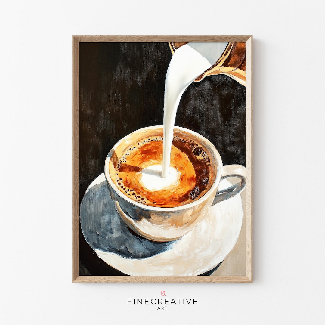 Coffee Art Printable Modern Kitchen Decor, Italian Coffee Cup Wall Art ...