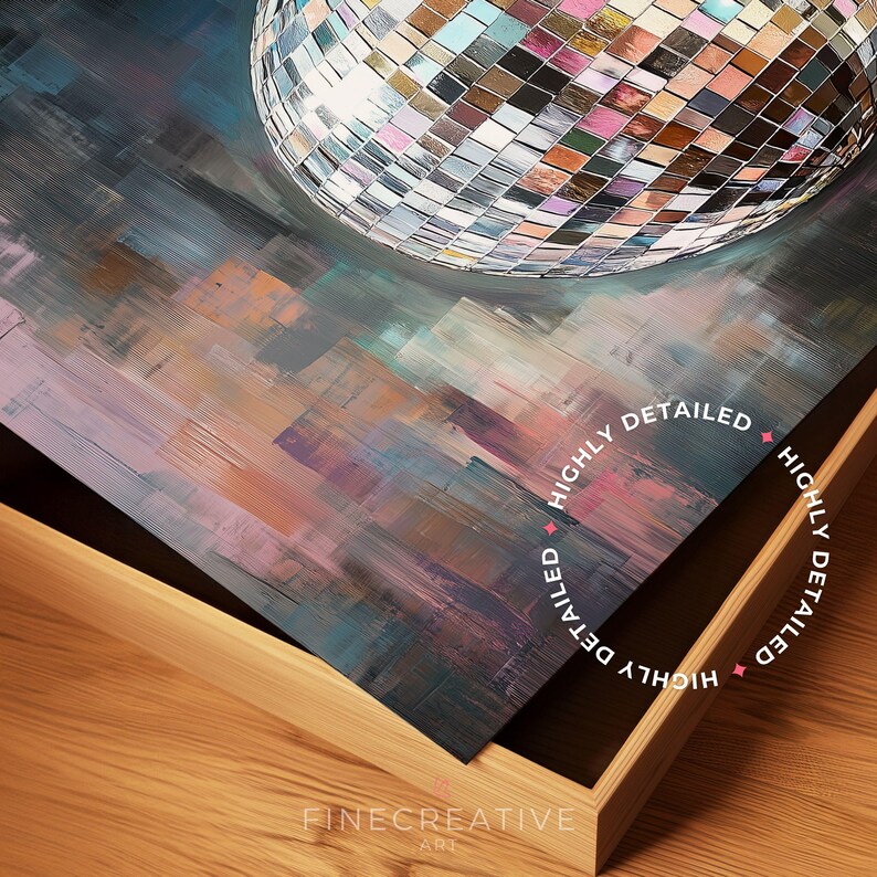 Disco Ball Print, Party Painting, PRINTABLE Digital Wall Art ...