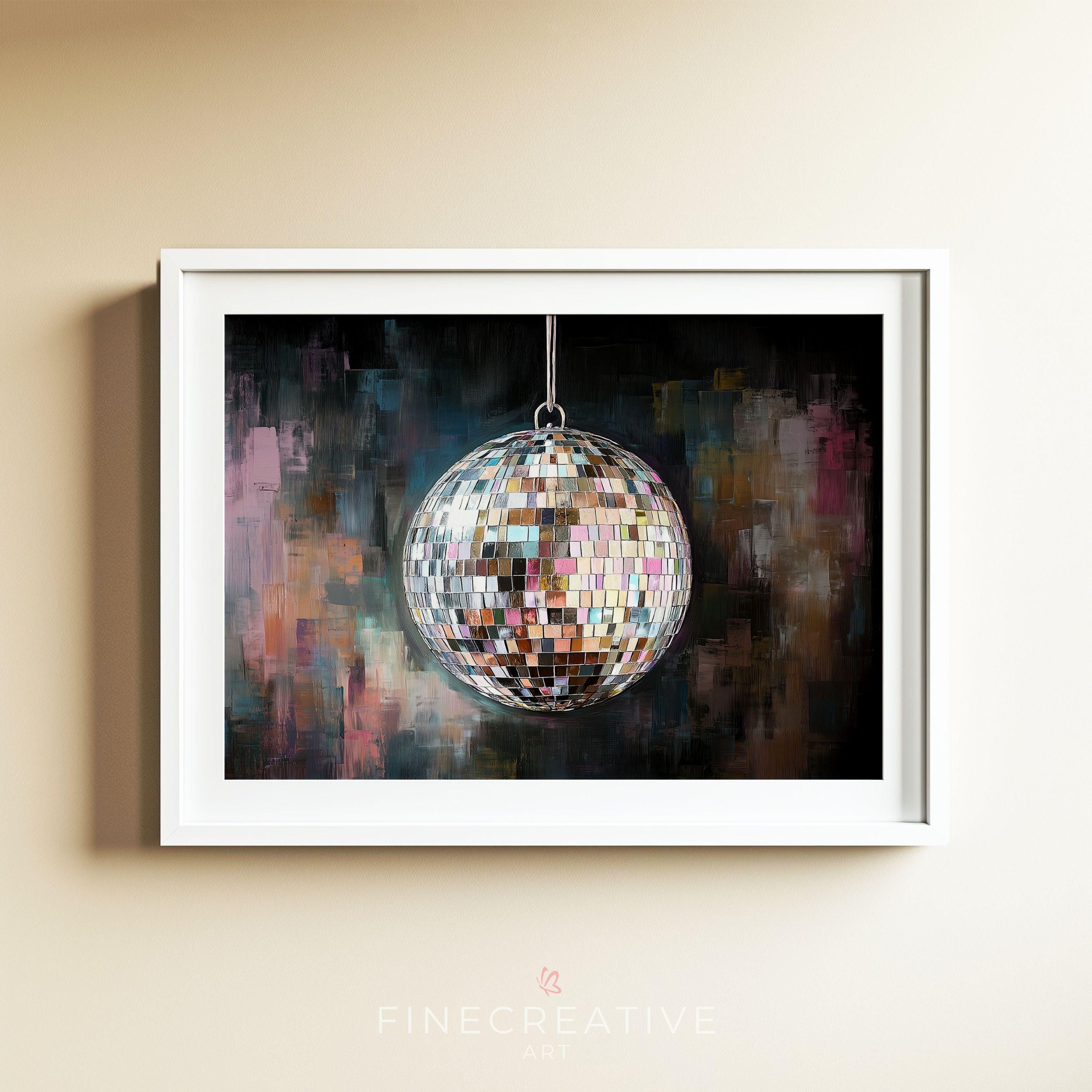 Disco Ball Print, Party Painting, PRINTABLE Digital Wall Art ...