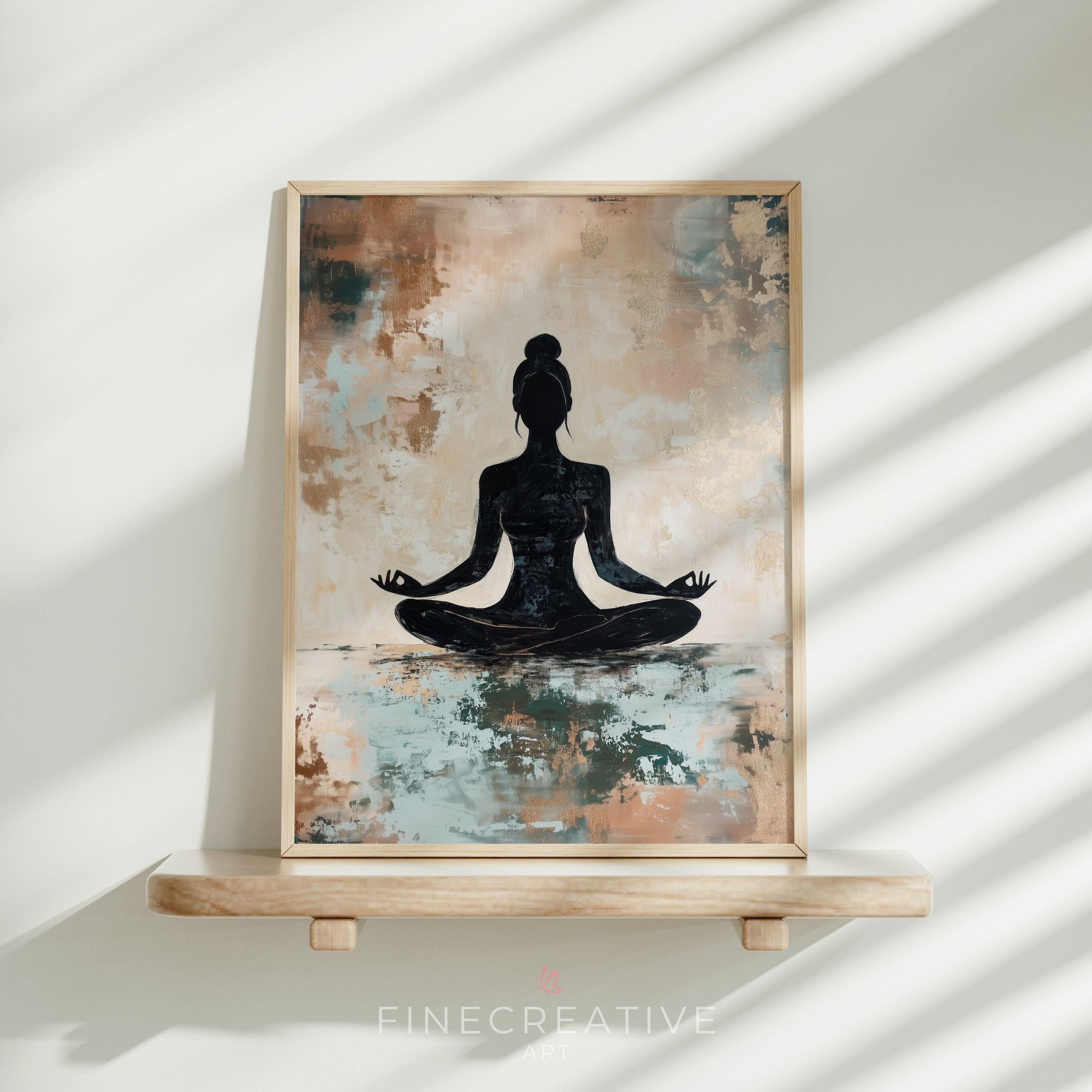 Yoga Pose Print, Meditation Painting, PRINTABLE Digital Wall Art, Zen ...