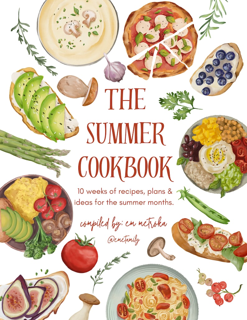 The Summer Cookbook - A Meal Plan With Recipes for the Summer Months - Etsy
