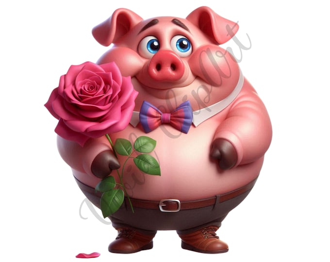 Pig Clipart Cute Pig PNG Funny Pig Clipart Bundle 22 High-quality ...