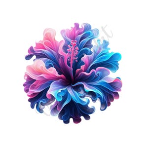 Smoke Flower Clipart Colorful Floral Art Multicolored Flower ...