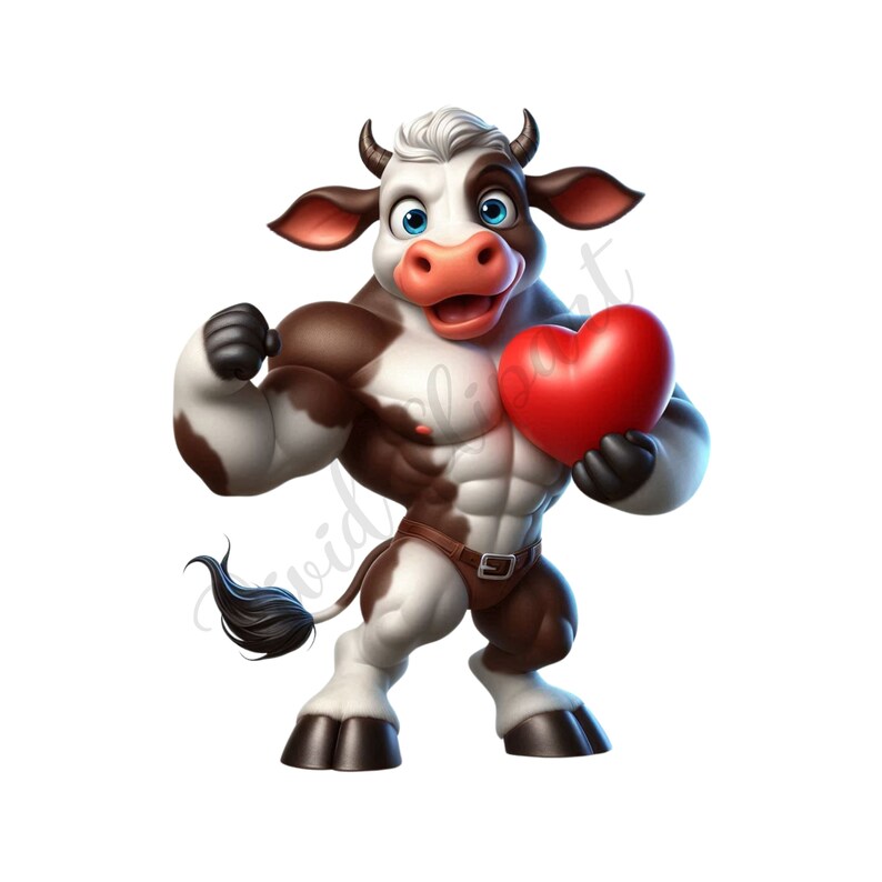 Bodybuilding Cow Clipart Bundle Muscular Cow Art Lover Cow Fitness ...