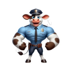 Bodybuilding Cow Clipart Bundle Muscular Cow Art Lover Cow Fitness ...