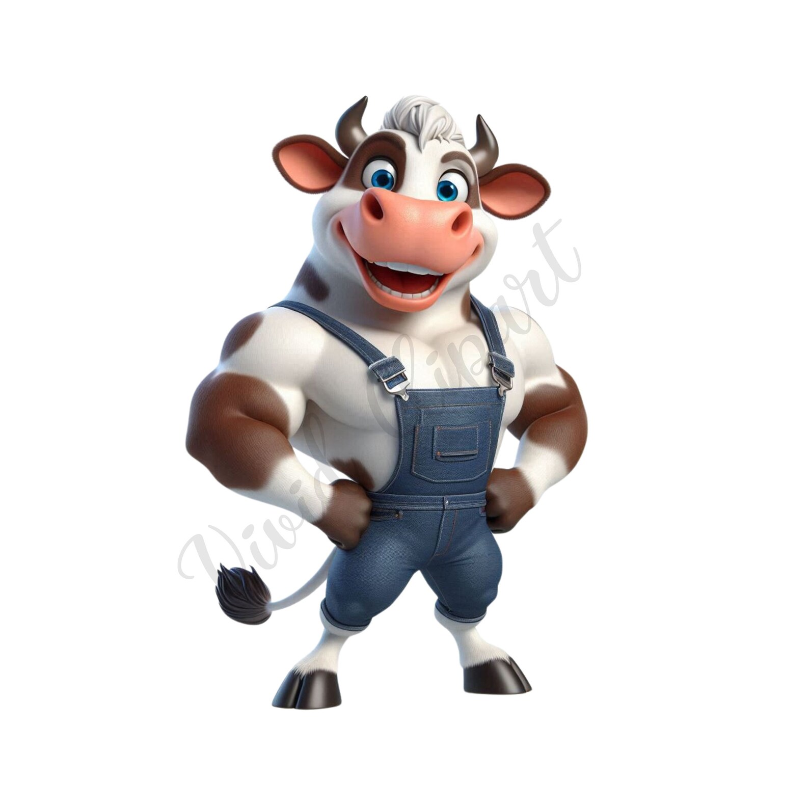 Bodybuilding Cow Clipart Bundle Muscular Cow Art Lover Cow Fitness ...