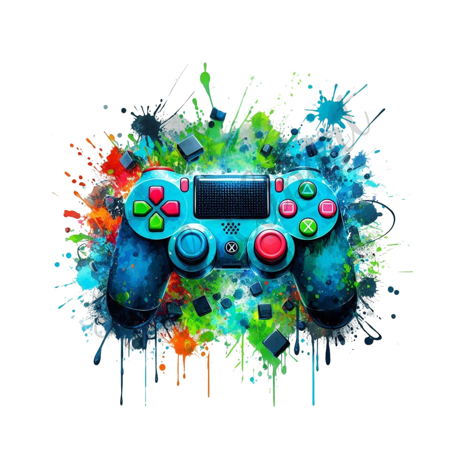 Vibrant Gaming Controller Clipart Colorful Joystick Graphics Bundle 10 ...