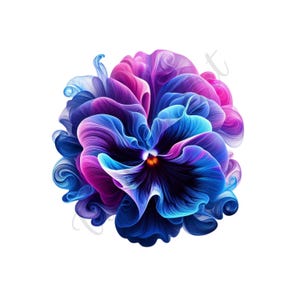 Smoke Flower Clipart Colorful Floral Art Multicolored Flower ...