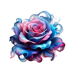 Smoke Flower Clipart Colorful Floral Art Multicolored Flower ...