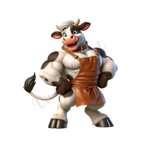 Bodybuilding Cow Clipart Bundle Muscular Cow Art Lover Cow Fitness ...