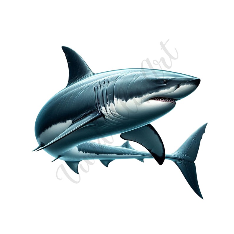 Shark Clipart Set Digital Shark Art PNG Ocean Animals, Sea Life ...