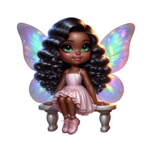 Dark-skinned Fairy Magical Clipart Bundle Fantasy Art 23 High-quality ...