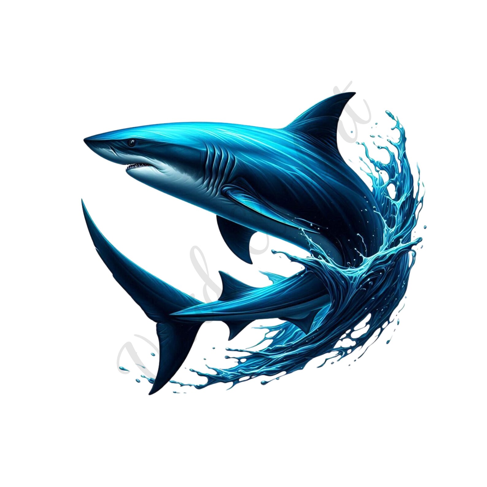 Shark Clipart Set Digital Shark Art PNG Ocean Animals, Sea Life ...