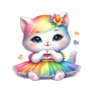 Pastel Rainbow Kitten Clipart 10 High-quality Images Cute Pet Art ...