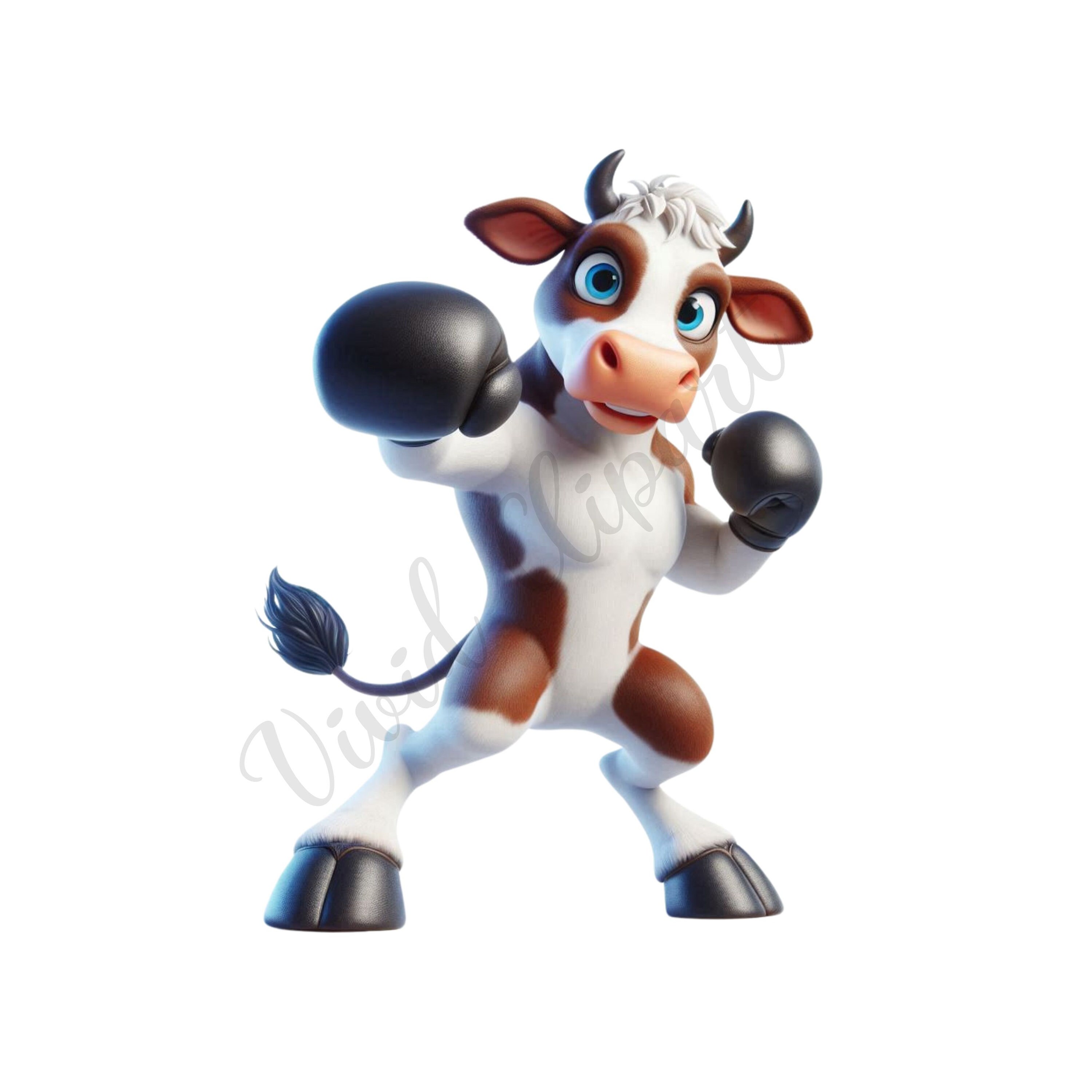 Cow Clipart Boxing Cloves Cow Png's Funny Farm Animal 12 High-quality ...