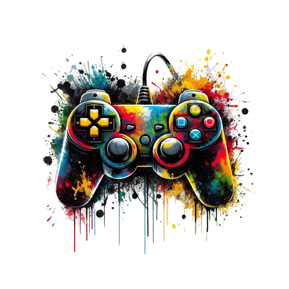Vibrant Gaming Controller Clipart Colorful Joystick Graphics Bundle 10 ...