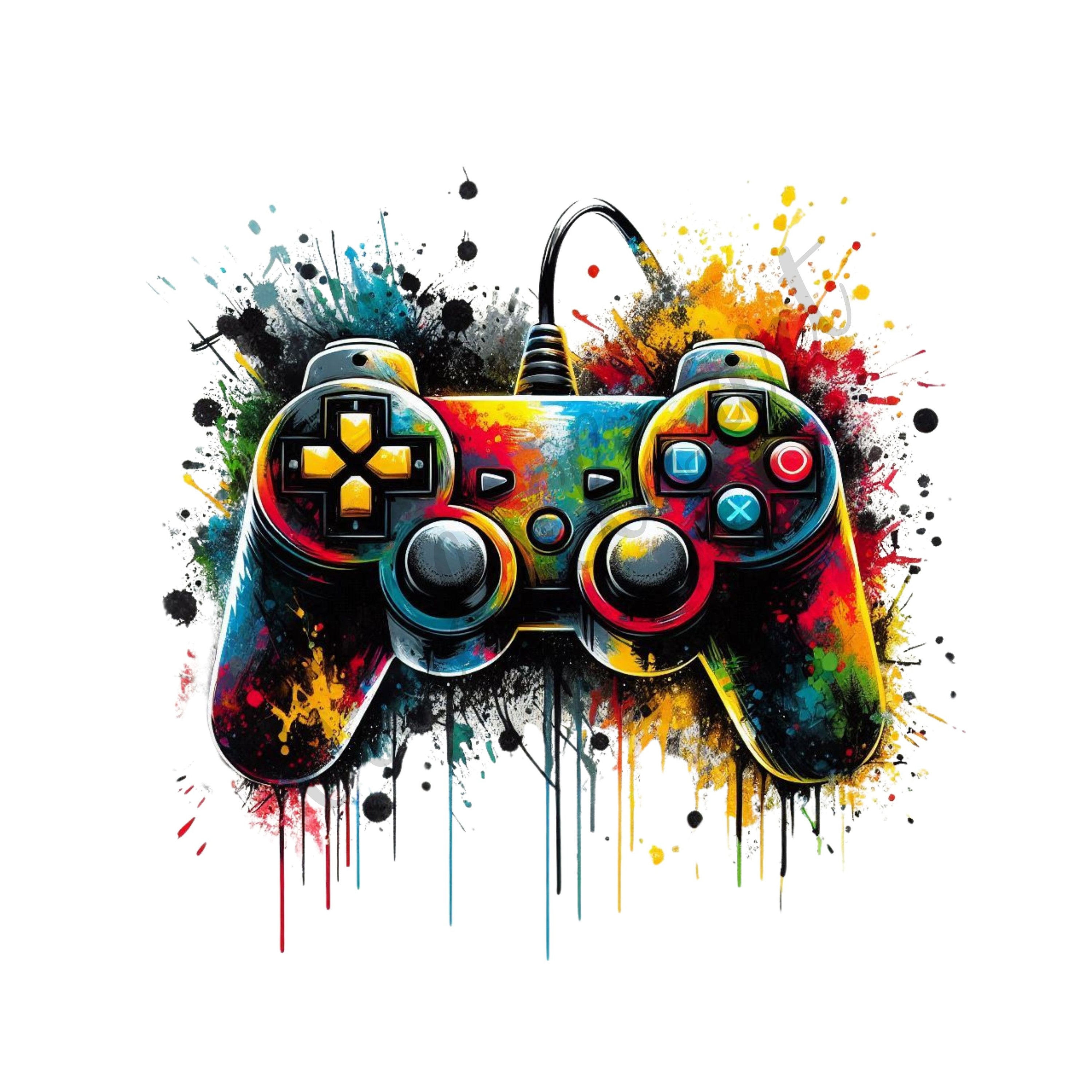 Vibrant Gaming Controller Clipart Colorful Joystick Graphics Bundle 10 ...