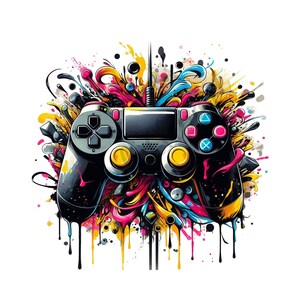 Vibrant Gaming Controller Clipart Colorful Joystick Graphics Bundle 10 ...