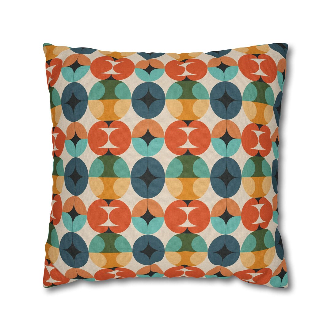 Retro Pillowcase, Mid Century Modern Room Decor, House Decor, Square ...