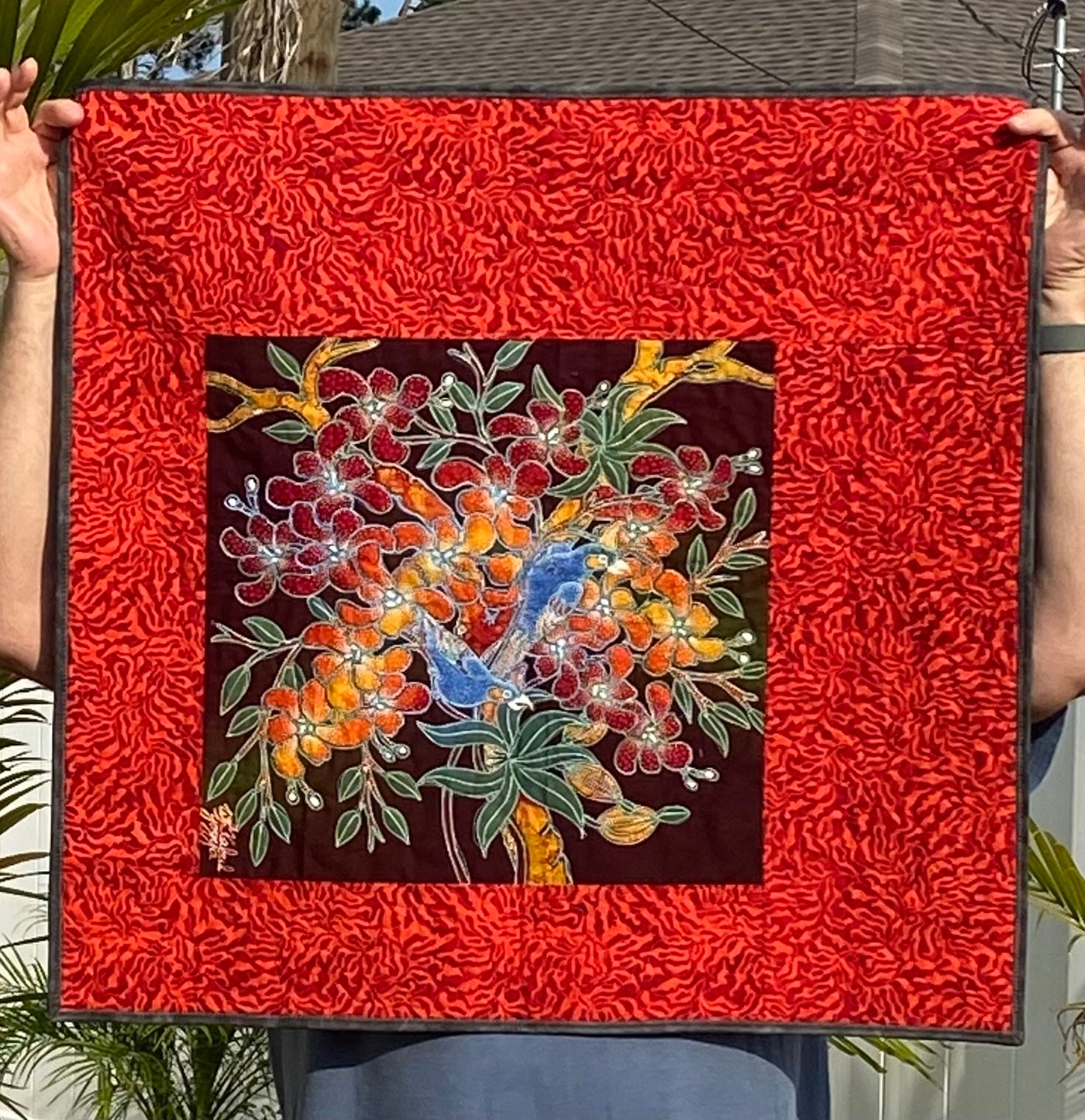 Colorful Beautiful Bird Fiber Art Table Topper - Etsy