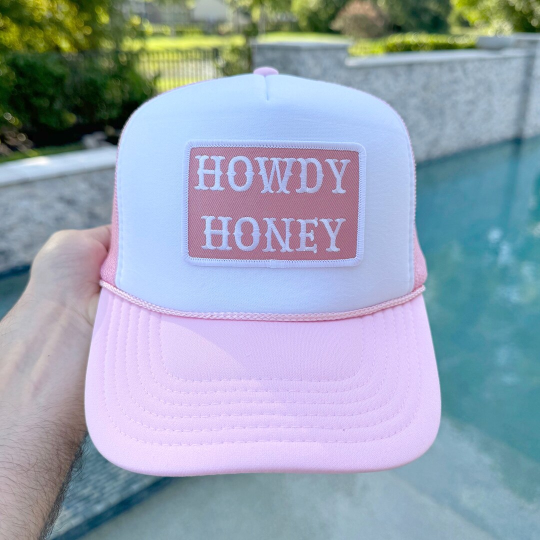 Howdy Honey Trucker Hat, Iron on Patch Hat, Howdy Honey Embroidered Iron Patch Hat, Howdy Honey ...