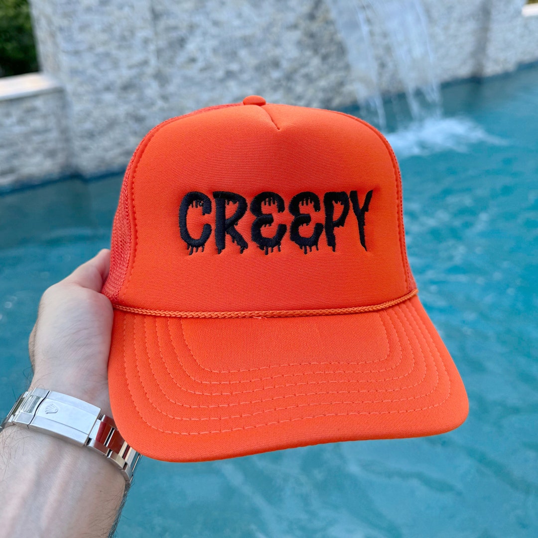 Embroidered Creepy Hat, Creepy Caps Embroidery, Halloween Hats, Creepy ...