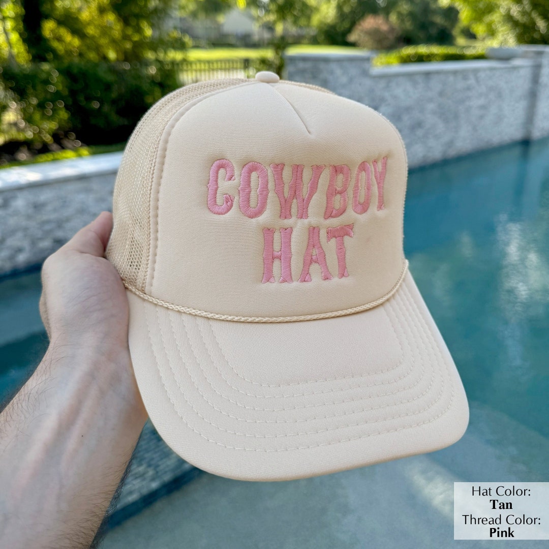 Cowboy Hat Embroidered, Embroidery Trucker Cowboy Hat, Cowboy Hat - Etsy