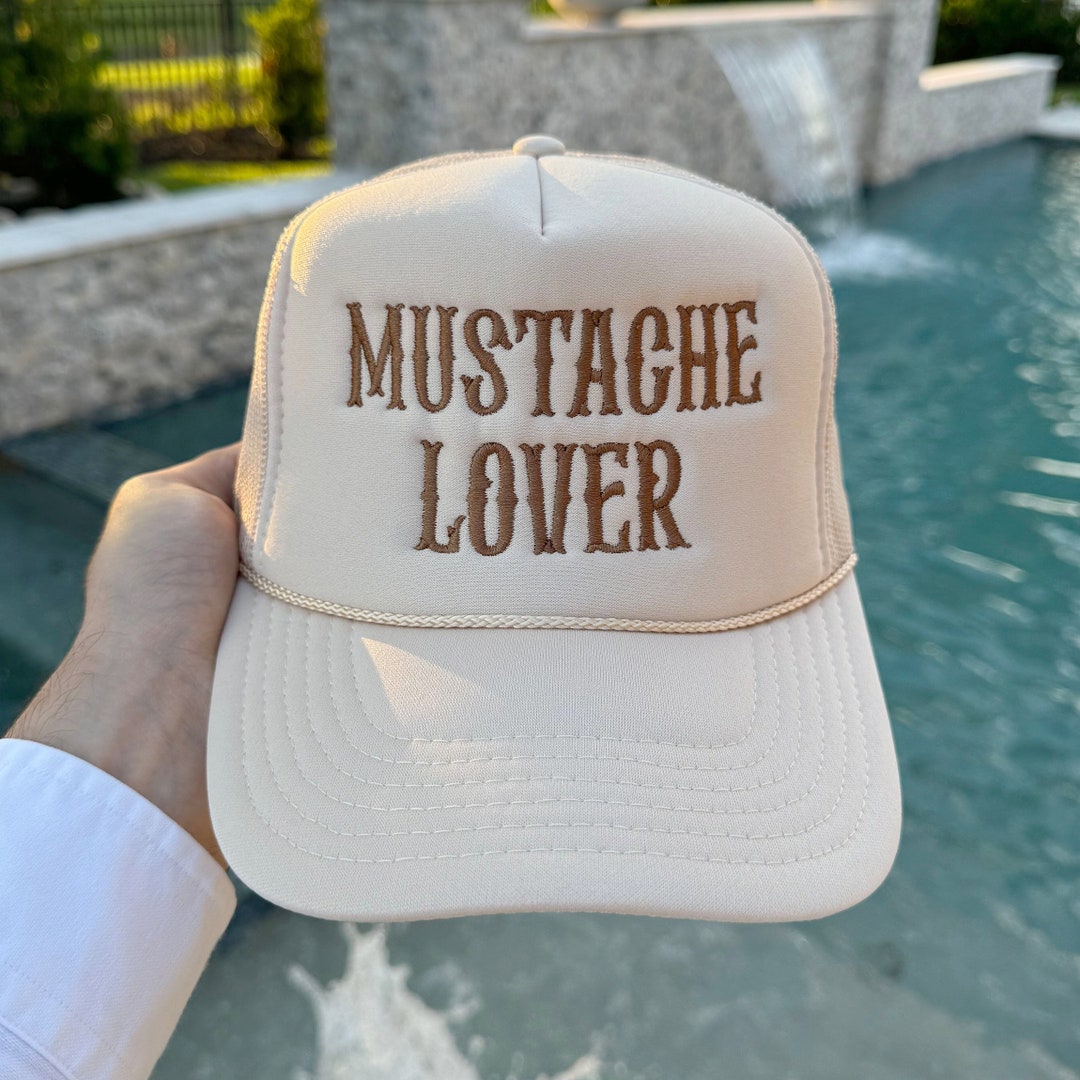 Embroidered Mustache Lover Trucker Hat, Mustache Lover Caps, Mustache ...