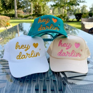 Hey Darlin Embroidered Hat, Hey Darlin Caps, Hey Embroidery Darlin ...