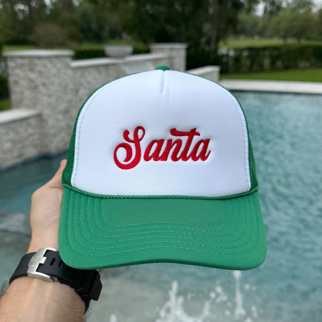 Embroidered Santa Trucker Hat, Santa Caps, Funny Christmas Gifts ...